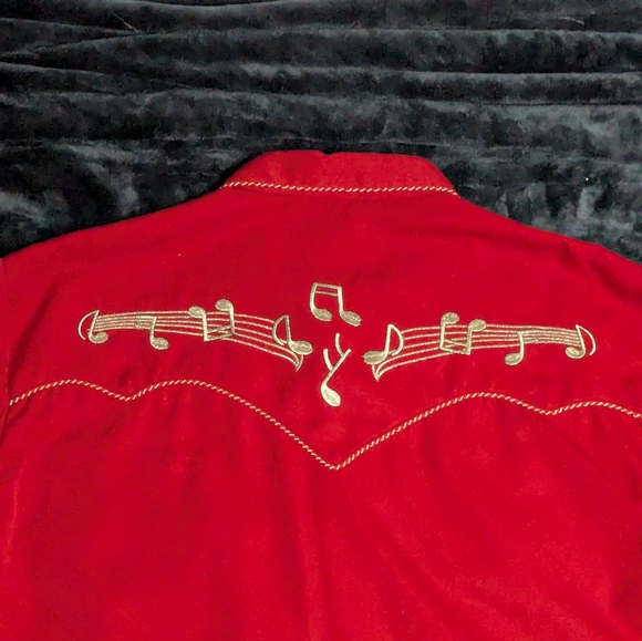 Scully | Shirts | Vintage Scully Red Western Shirt With Embroidered ...